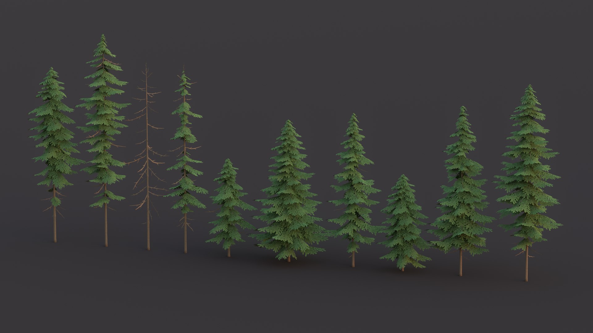 3D Pine Tree Pack Low Poly G90 Model - TurboSquid 1863555