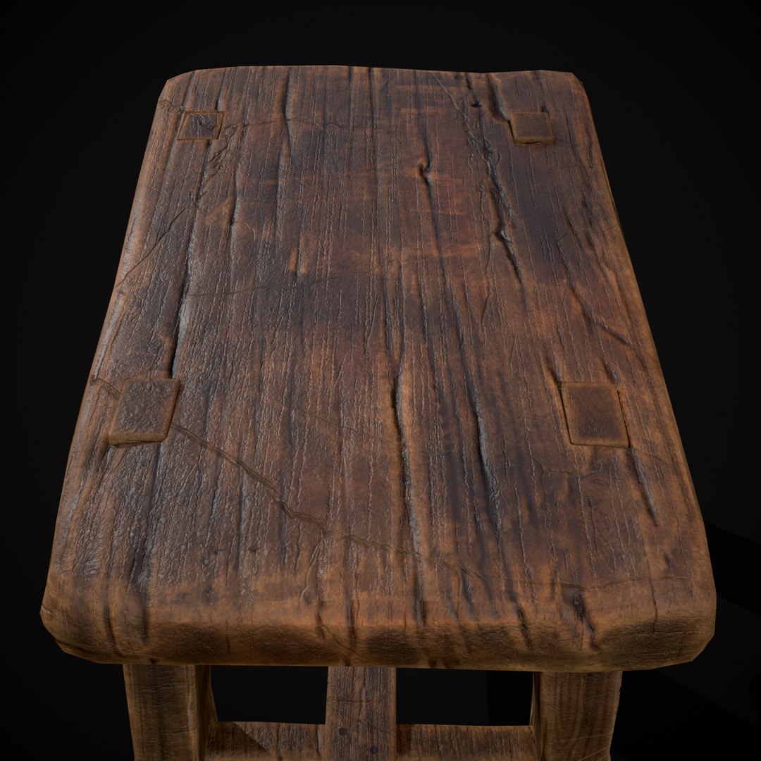 3D Rustic Wooden Stool Model - TurboSquid 2320792