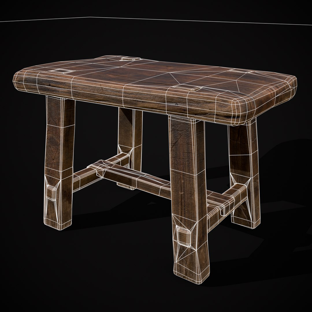 3D Rustic Wooden Stool Model - TurboSquid 2320792