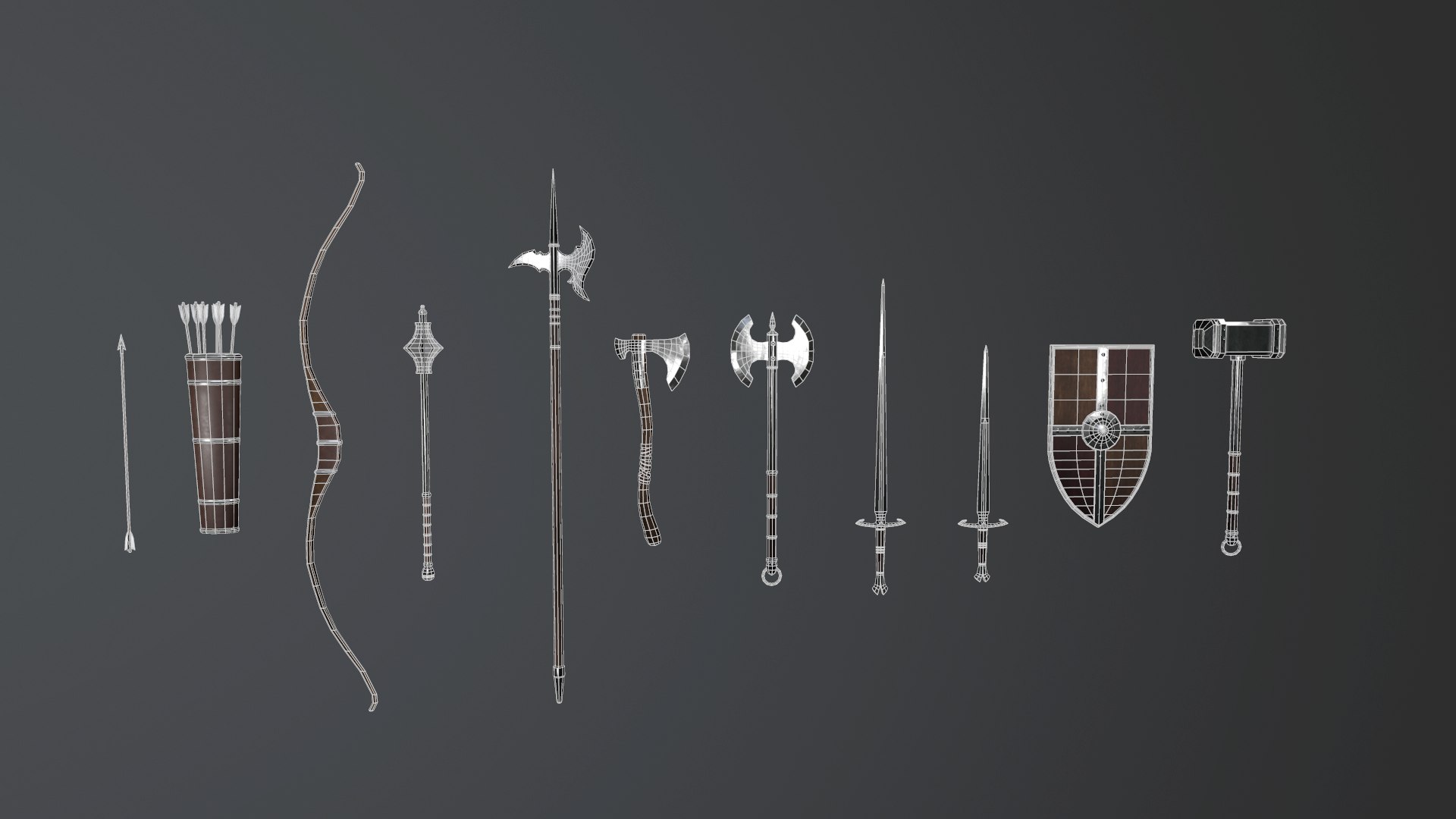 Pack Medieval Weapons Model - TurboSquid 1482031