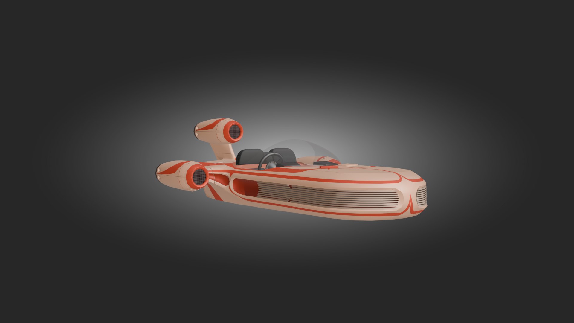 3D Model Tomica TSW-06 Star Wars Landspeeder Low Poly 3D Model ...