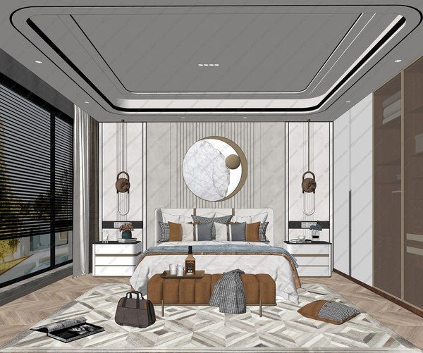 Contemporary living room design 3D model SKP-I-22-0600133D模型 ...