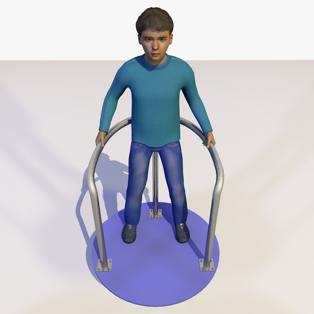 European Boy Playing Revolving 3d Model