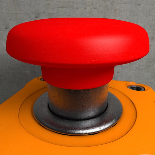 3d red emergency switch