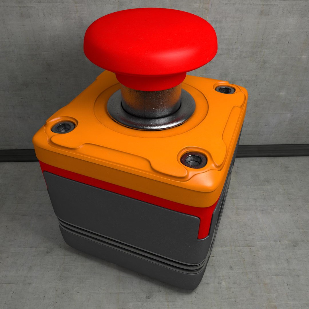 3d Red Emergency Switch