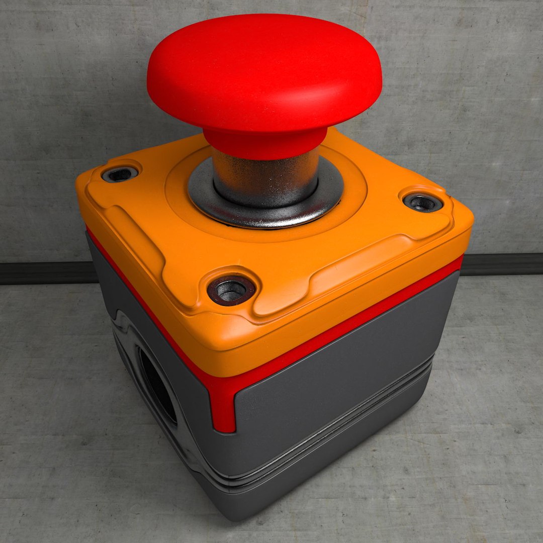 3d Red Emergency Switch