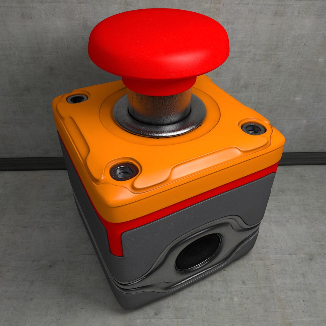 3d Red Emergency Switch