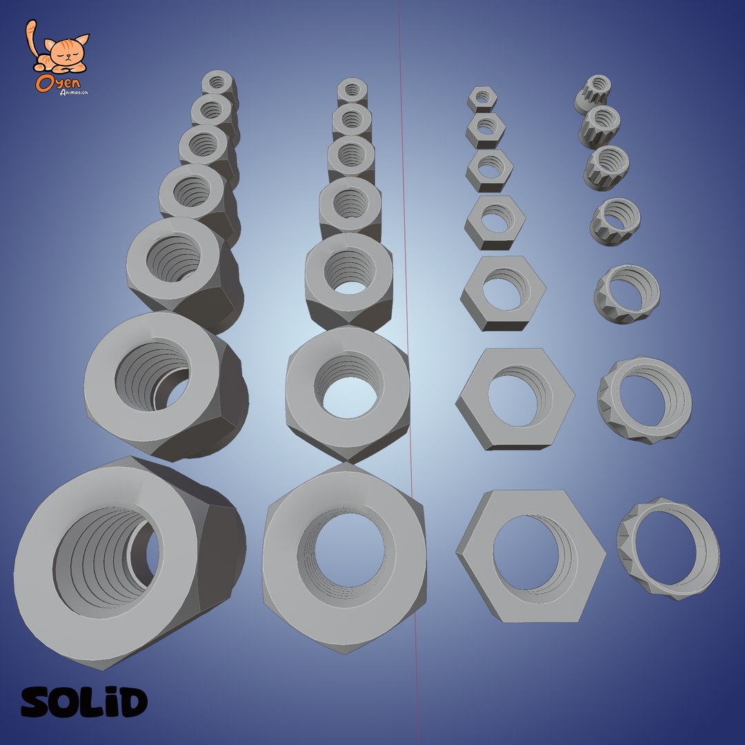 3D 202 Pack Bolts And Nuts Model - TurboSquid 2249046