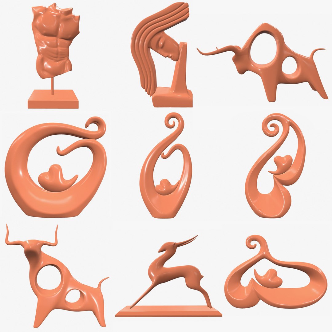 Abstract Sculpture Collection M001-M009 3D Model - TurboSquid 1868464