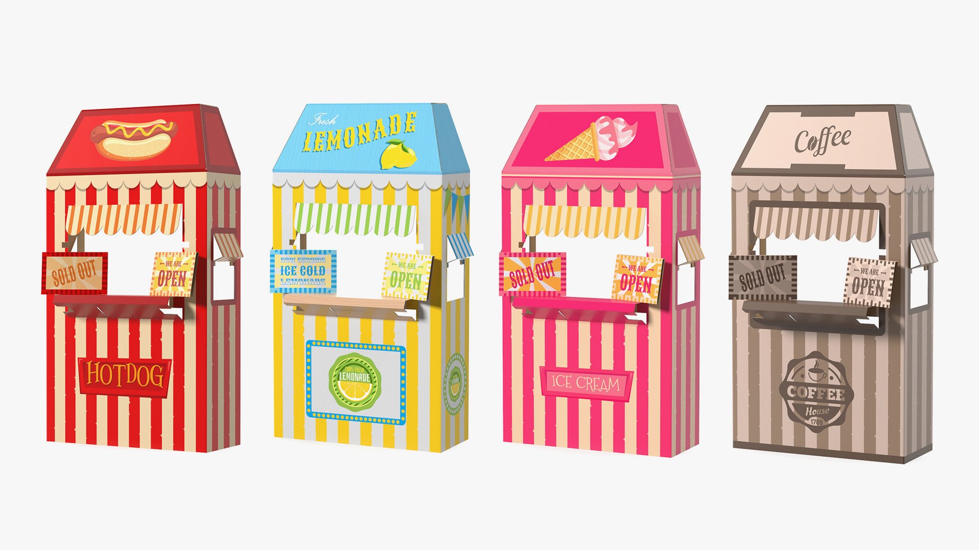 3D Cardboard Stands Collection 2 - TurboSquid 1922356