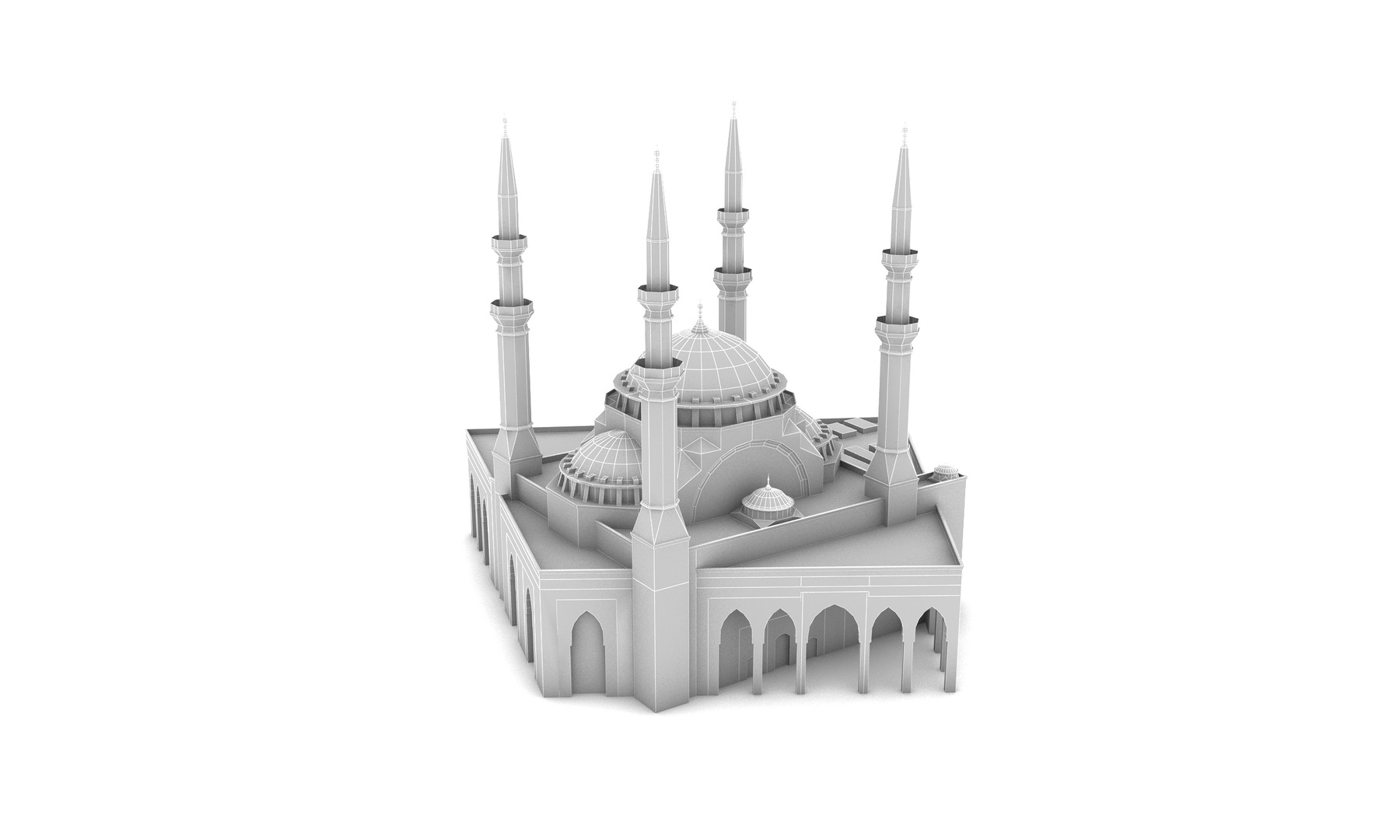 Al-Amin Mosque 3D Model - TurboSquid 1794494