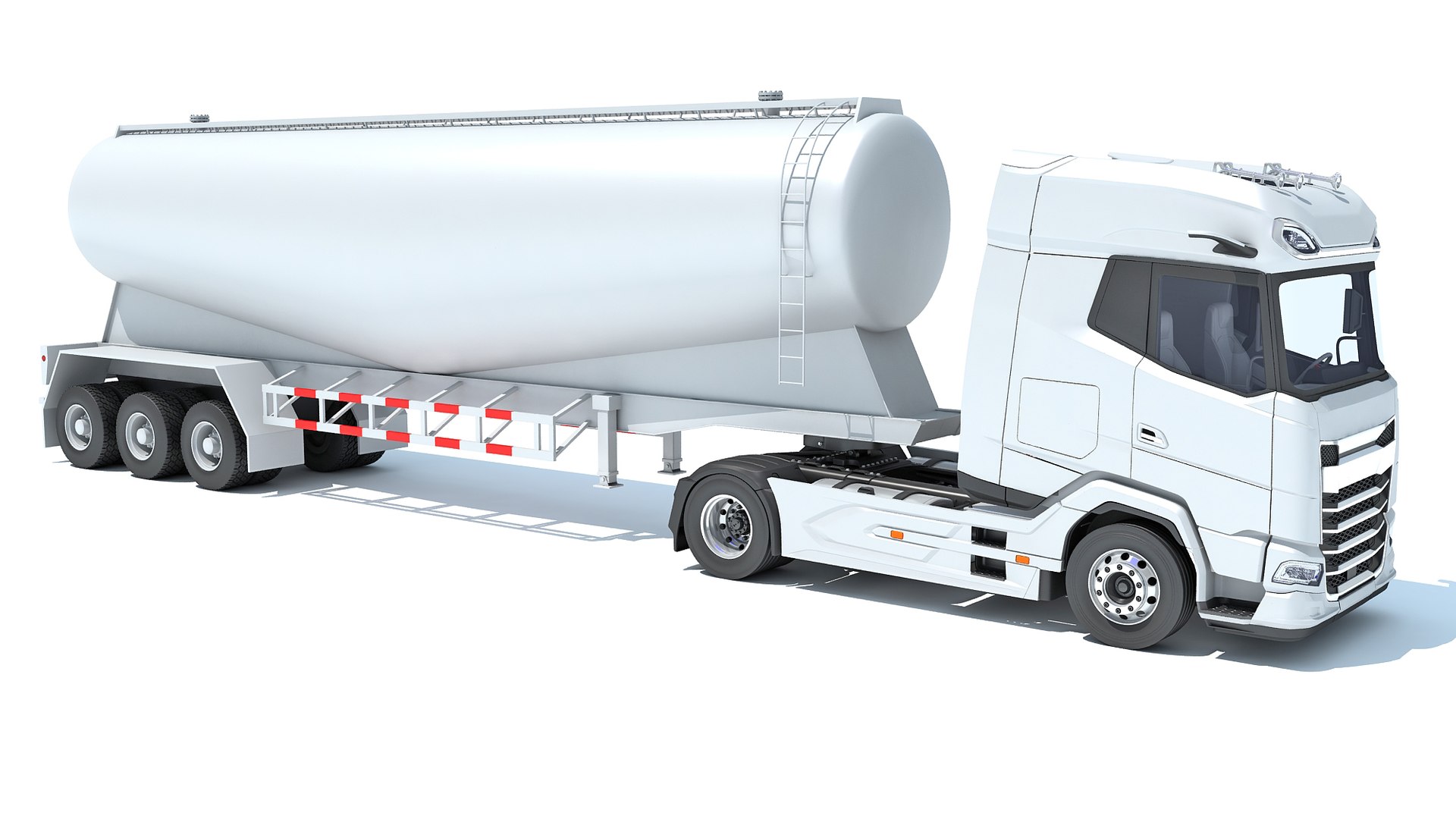 3D Truck With Tank Trailer Model - TurboSquid 2162126
