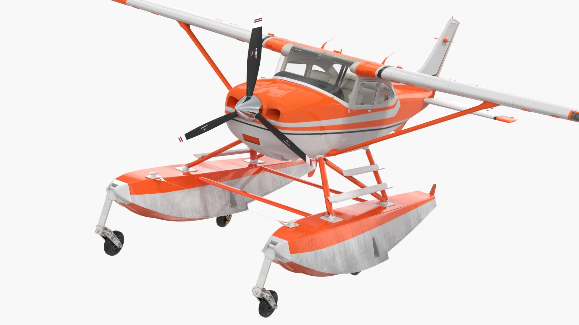 3D Splash Seaplane Floats Orange - TurboSquid 2302753