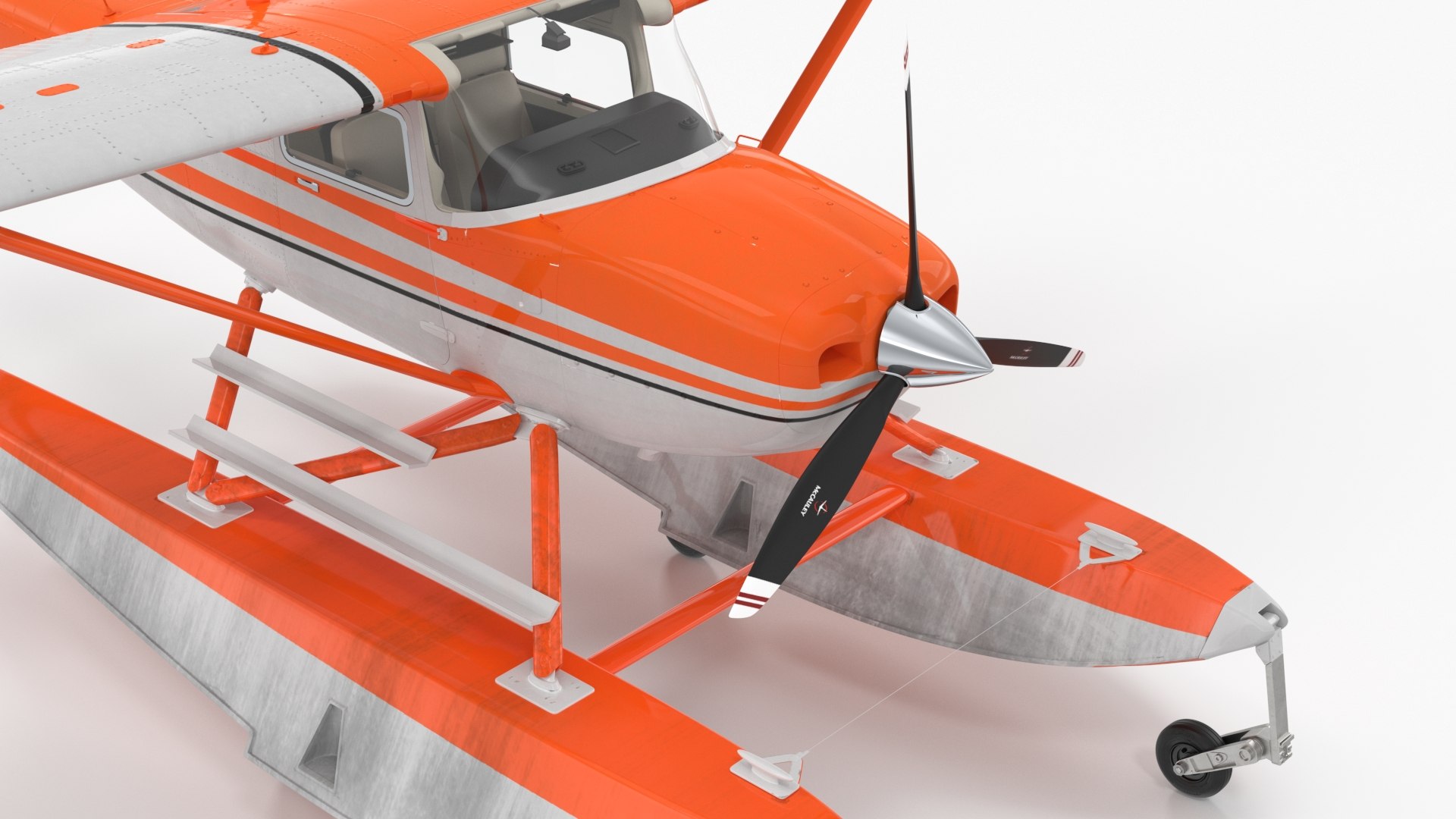 3D Splash Seaplane Floats Orange - TurboSquid 2302753