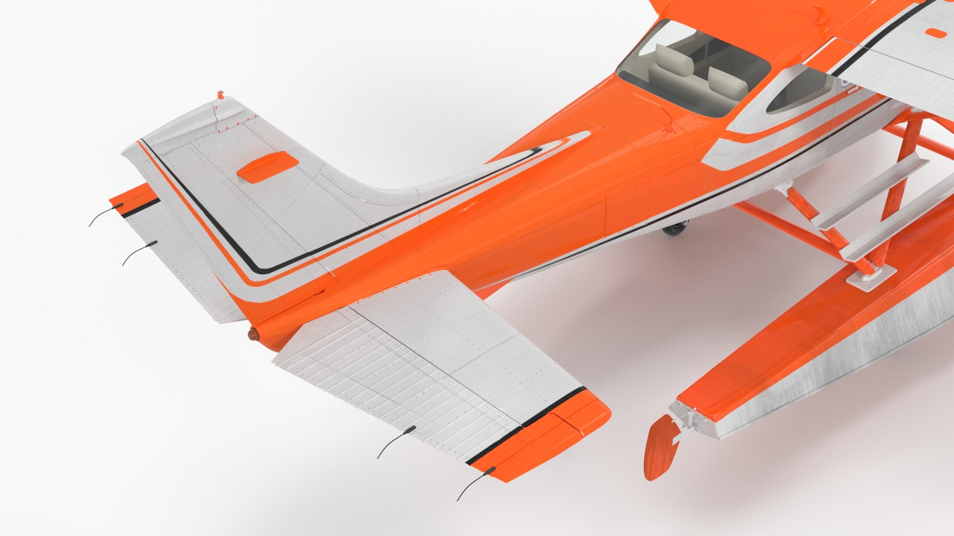 3D Splash Seaplane Floats Orange - TurboSquid 2302753