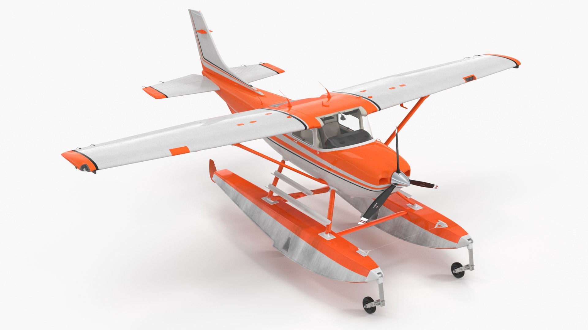 3D Splash Seaplane Floats Orange - TurboSquid 2302753