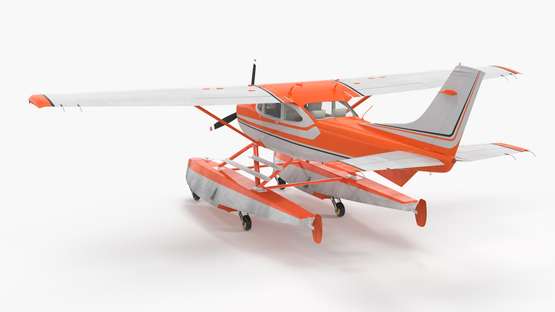 3D Splash Seaplane Floats Orange - TurboSquid 2302753