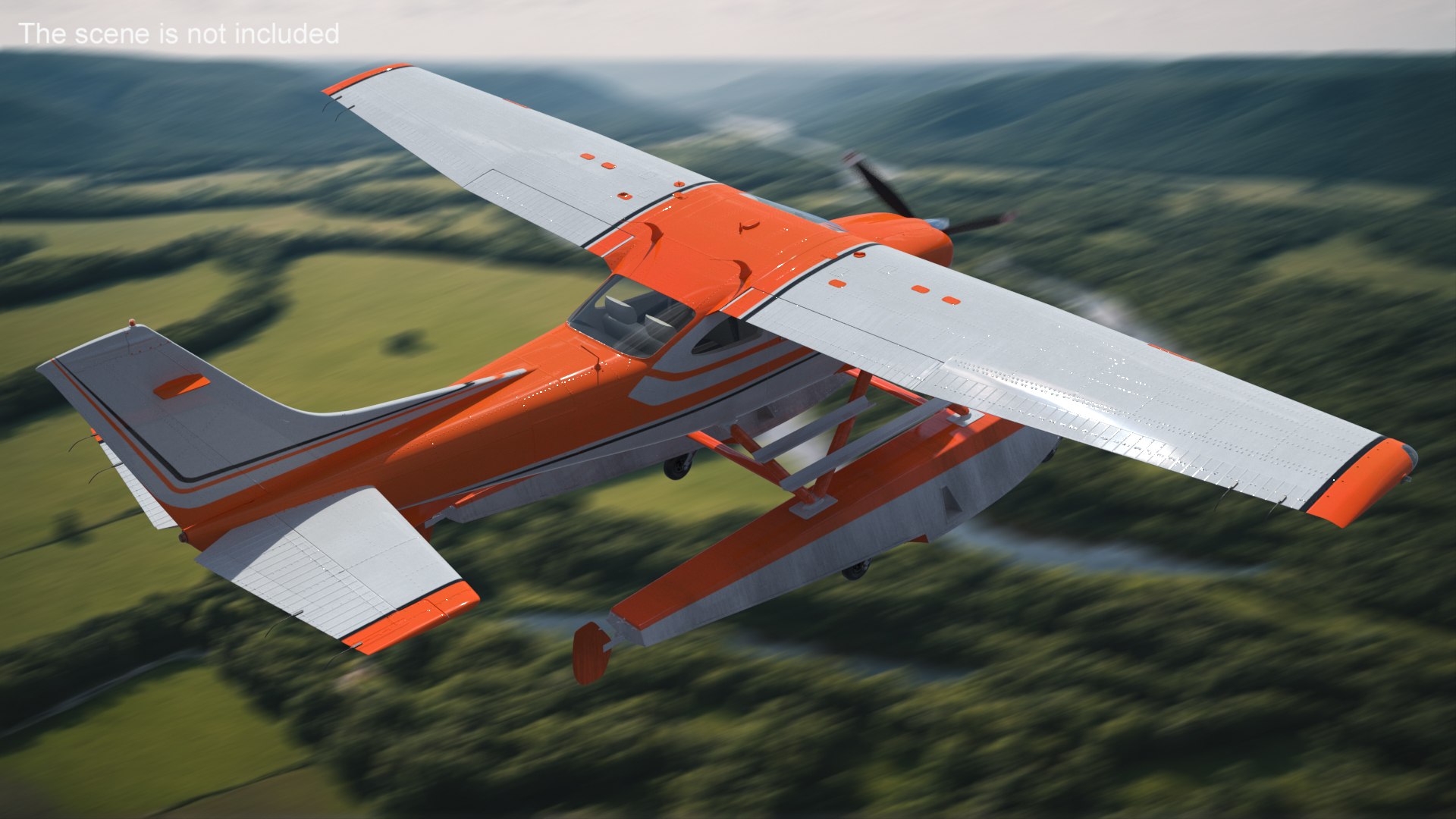 3D Splash Seaplane Floats Orange - TurboSquid 2302753