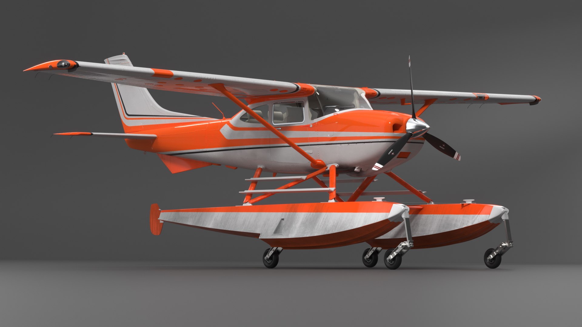 3D Splash Seaplane Floats Orange - TurboSquid 2302753