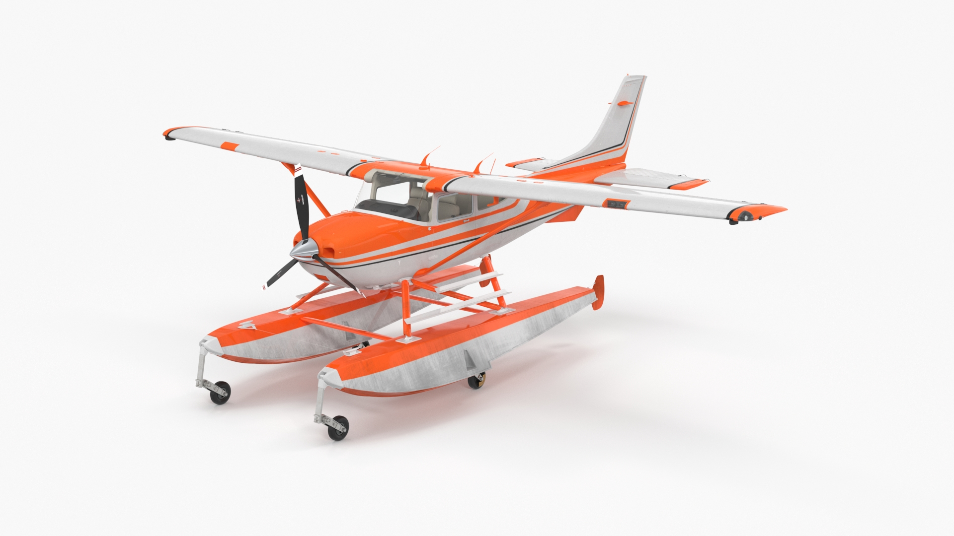 3D Splash Seaplane Floats Orange - TurboSquid 2302753