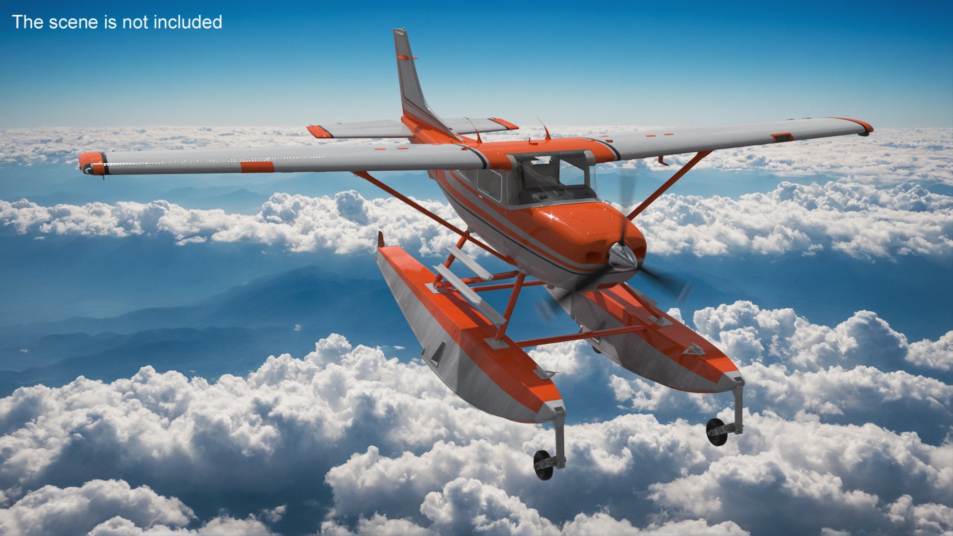 3D Splash Seaplane Floats Orange - TurboSquid 2302753