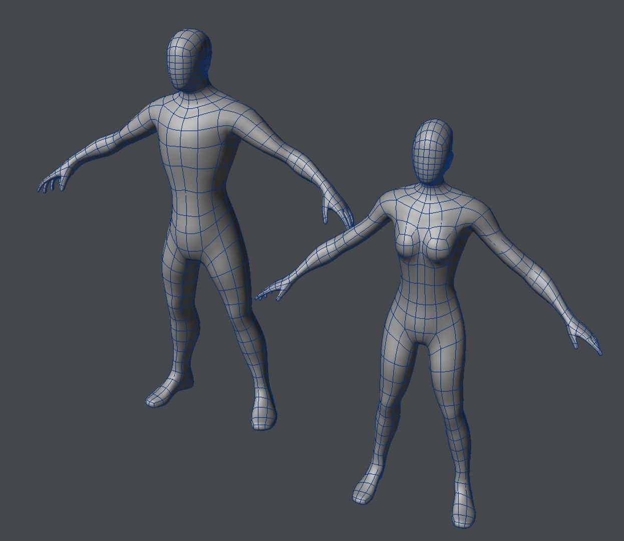 Base Mesh Male Female 3D - TurboSquid 1555482