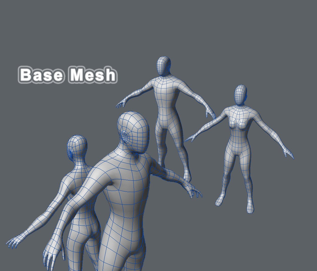 Base Mesh Male Female 3D - TurboSquid 1555482
