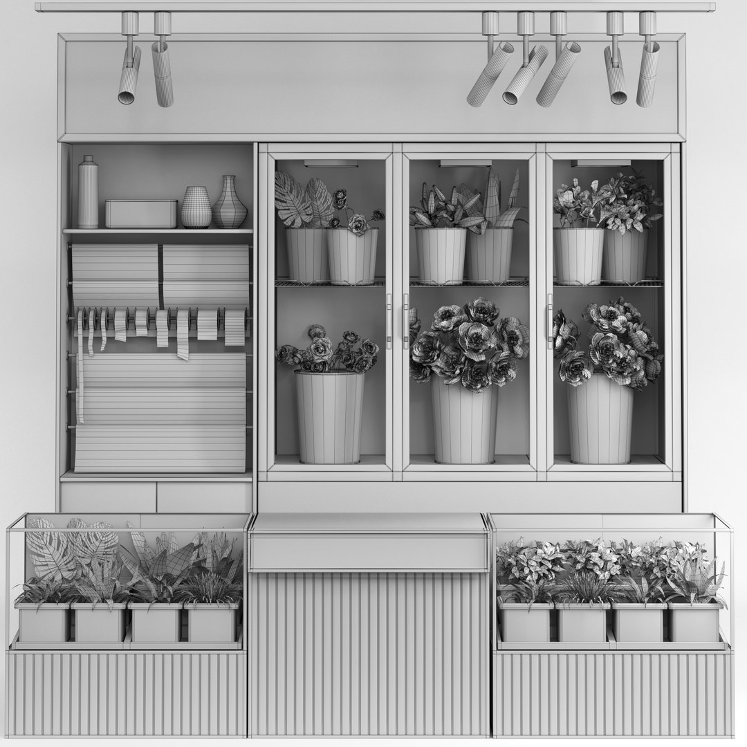 3D Scene Shop Flower Model - TurboSquid 1446955