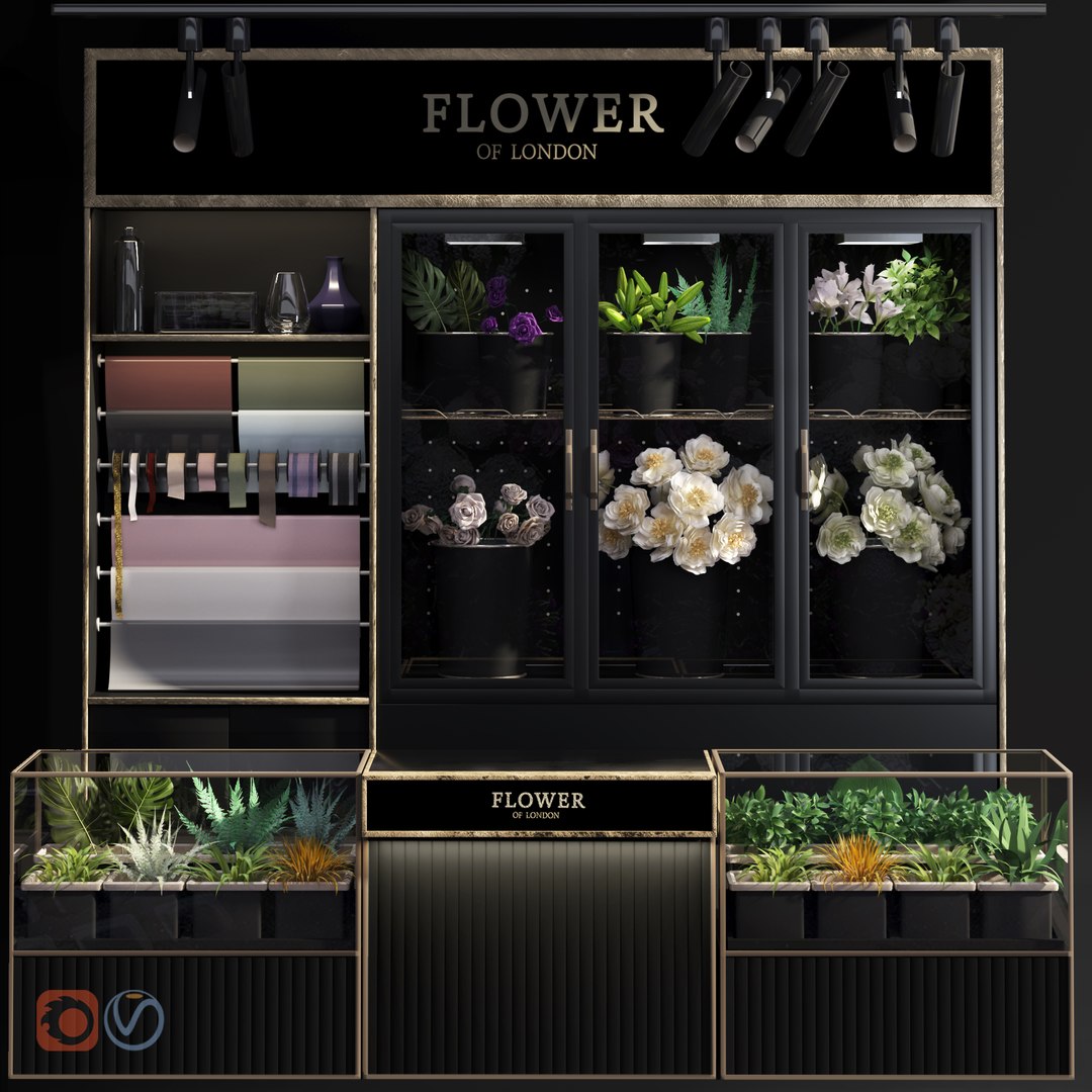 3D Scene Shop Flower Model - TurboSquid 1446955