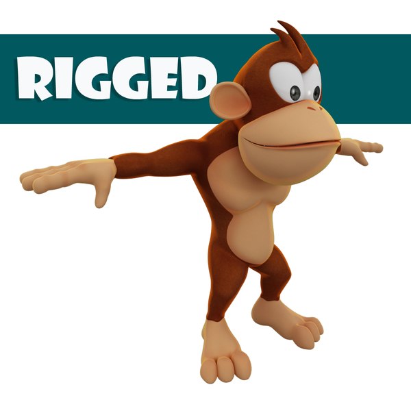 3d cartoon monkey character 1