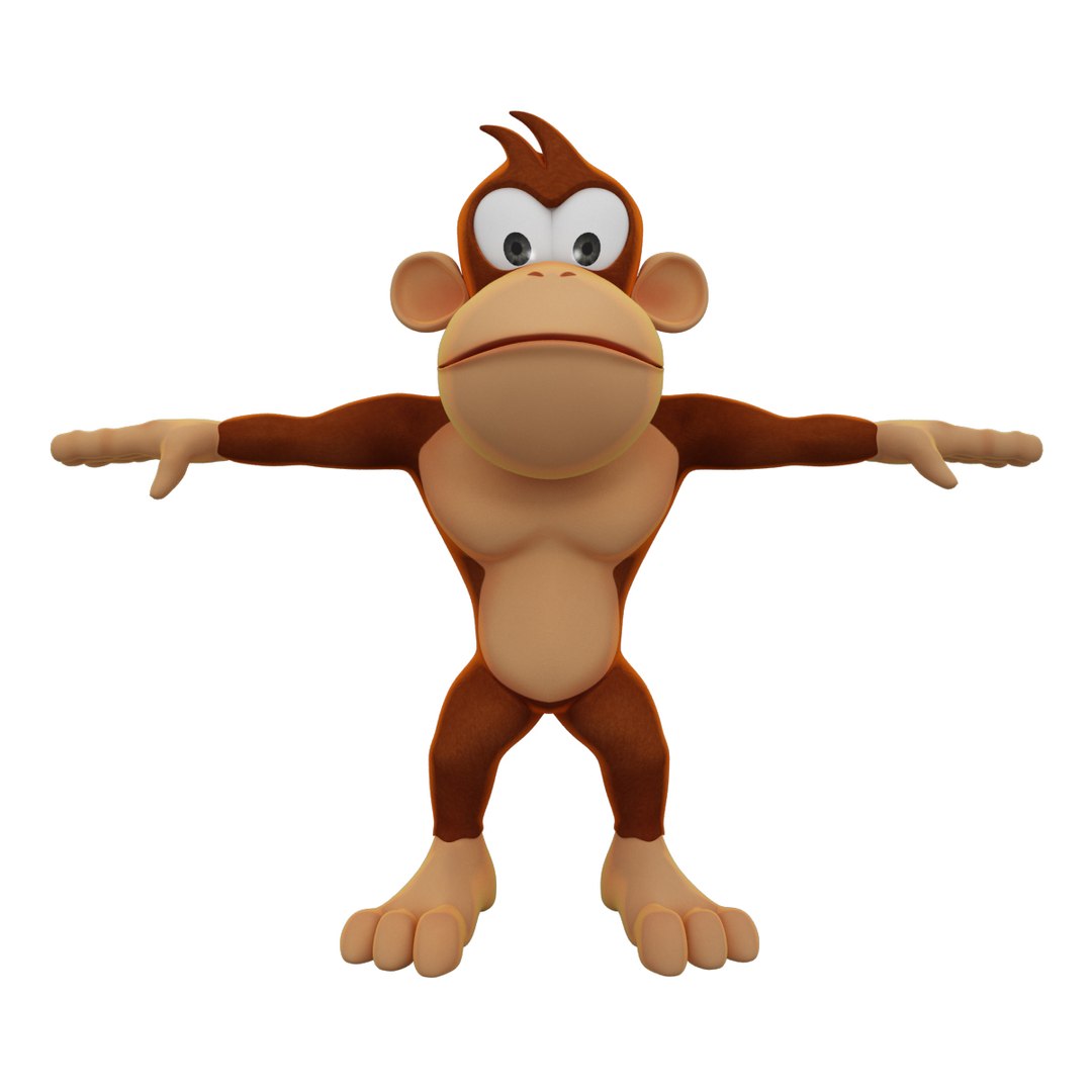 Rigged Cartoon Monkey Ma