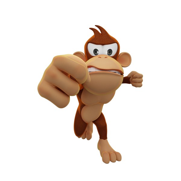 rigged cartoon monkey ma
