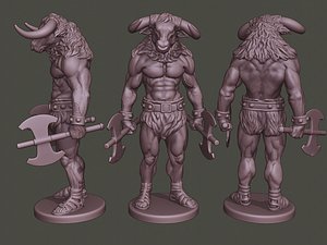 Minotaur warrior guard axes 3D model - TurboSquid 1460101