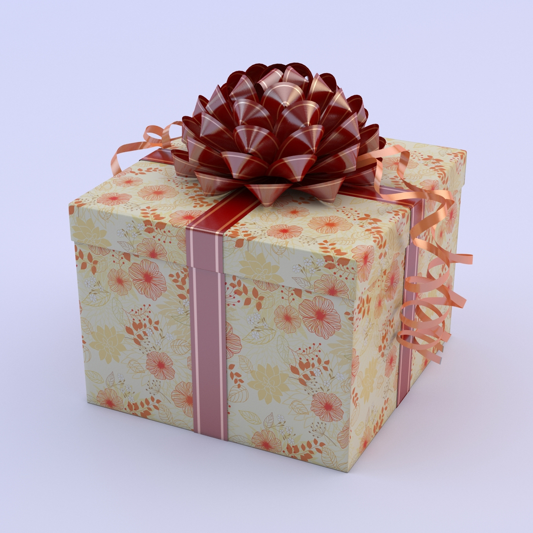 3d gift box model