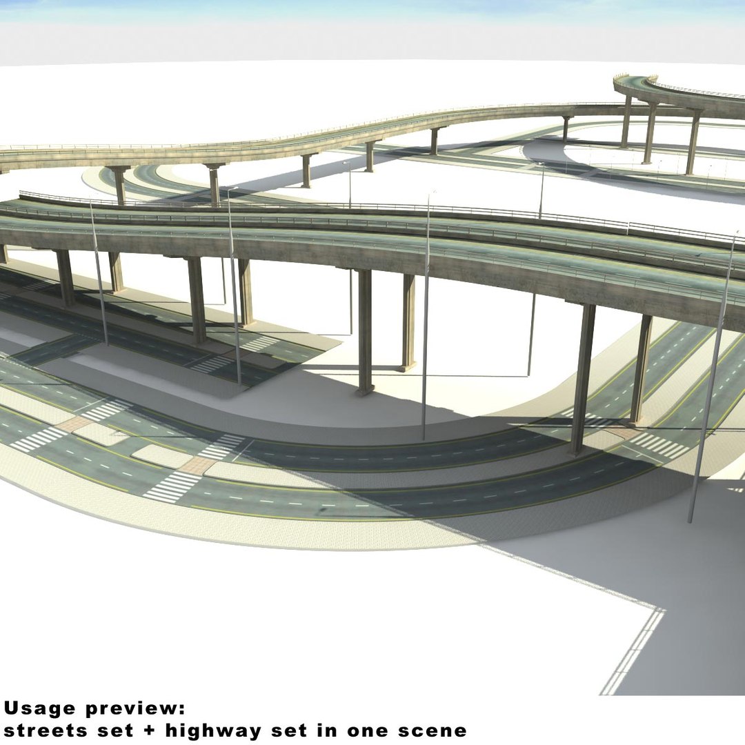 3d roads big highway