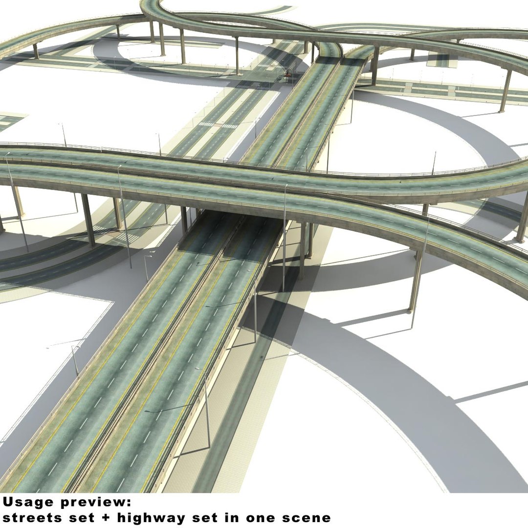 3d roads big highway