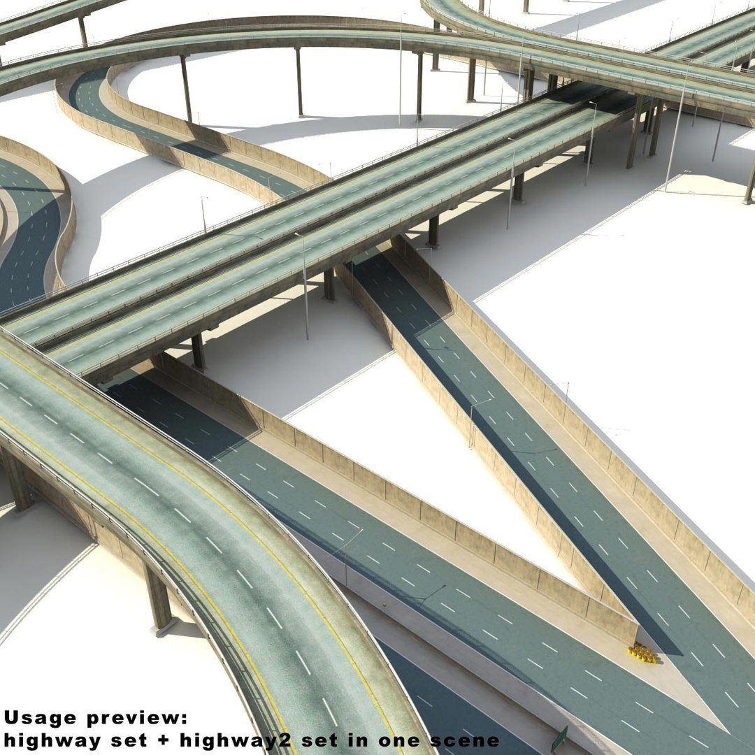 3d roads big highway