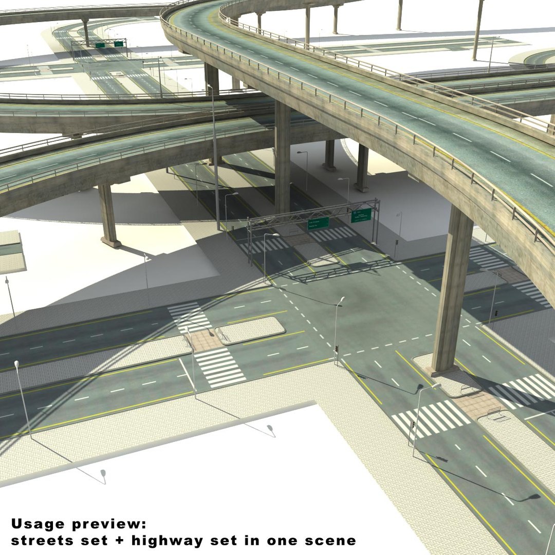 3d roads big highway