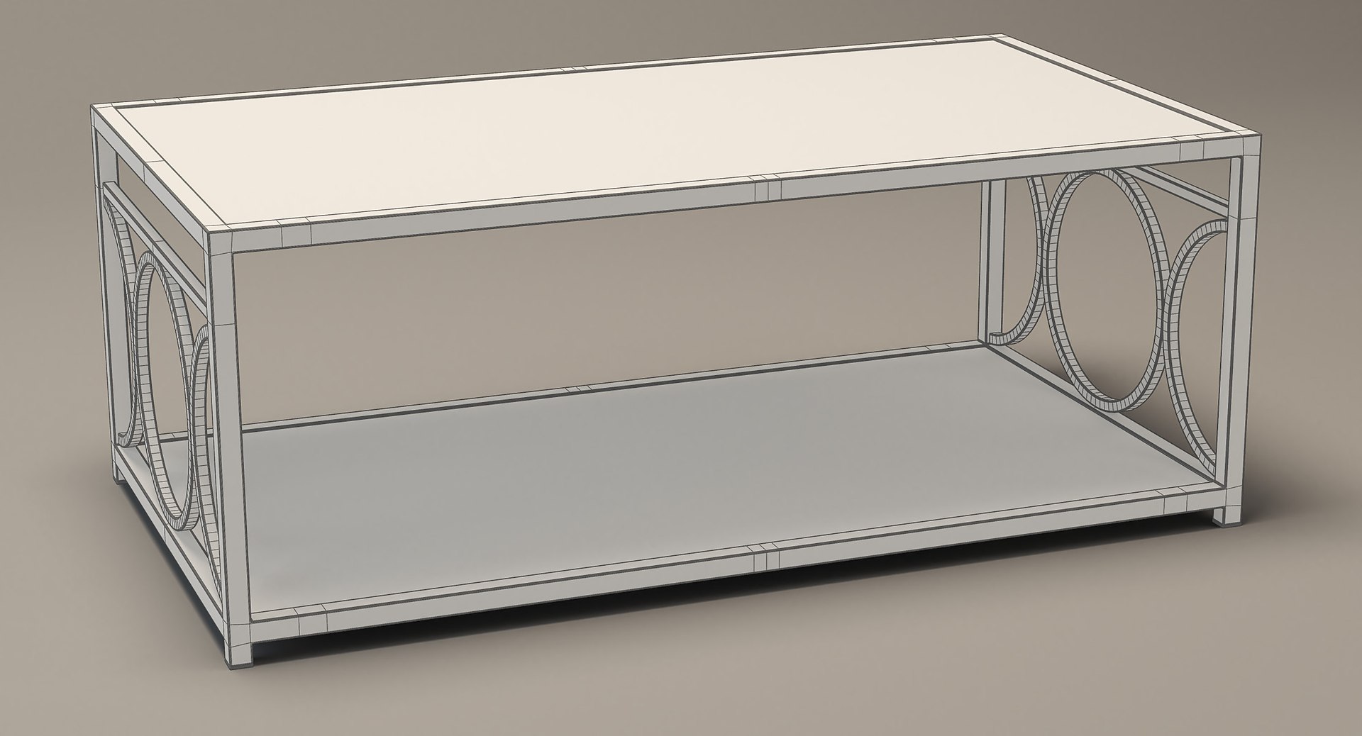 3D rectangle coffee table metal model - TurboSquid 1392048