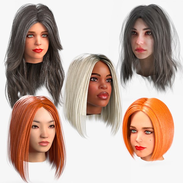 modelo 3d Colección de cabezas femeninas 8 - TurboSquid 2413941