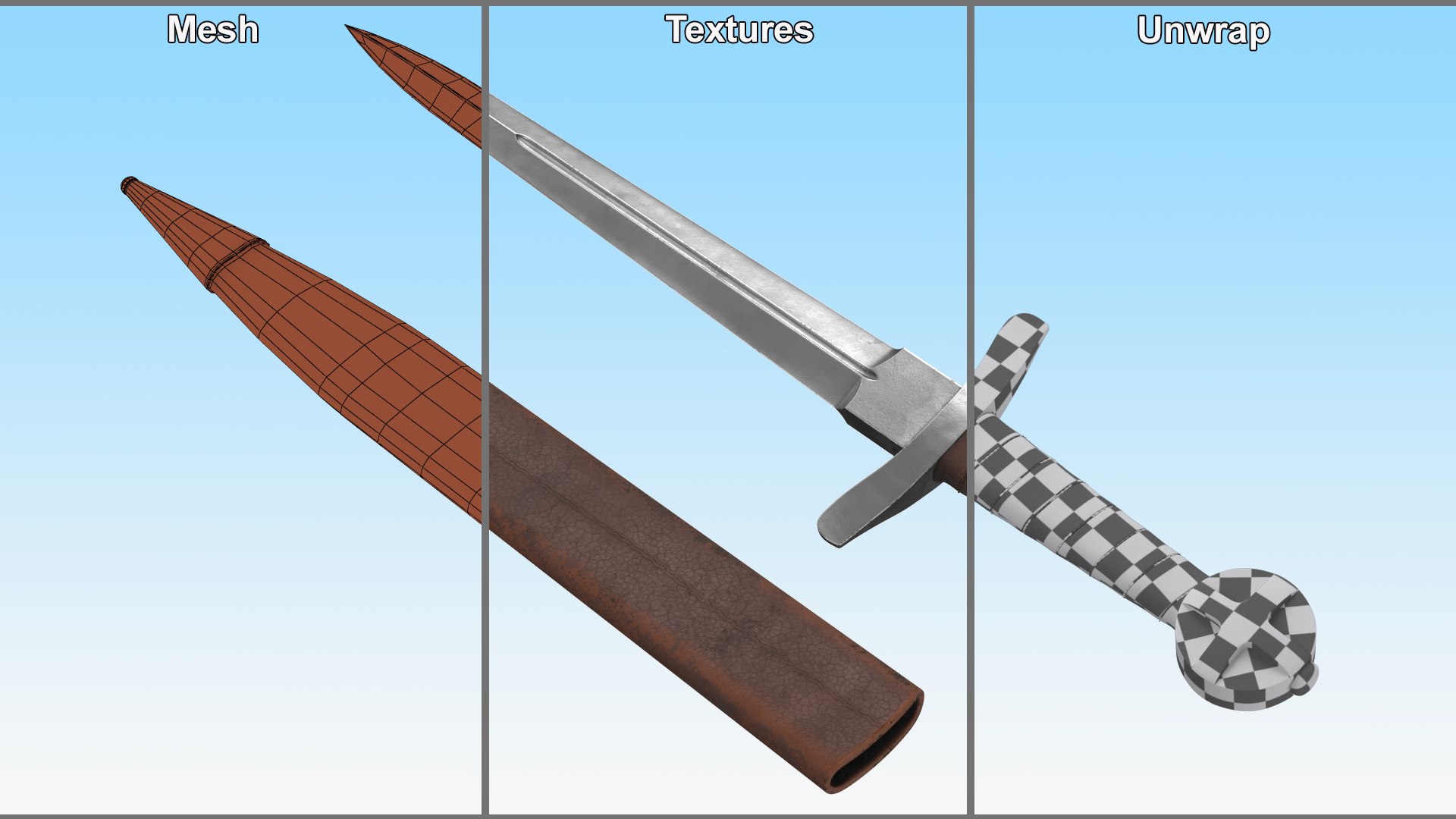 3D Medieval Knight Dagger - TurboSquid 2428485