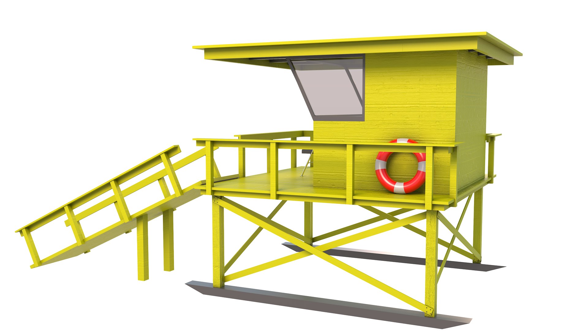 Lifeguard Station - Yellow 3D Model - TurboSquid 1913750