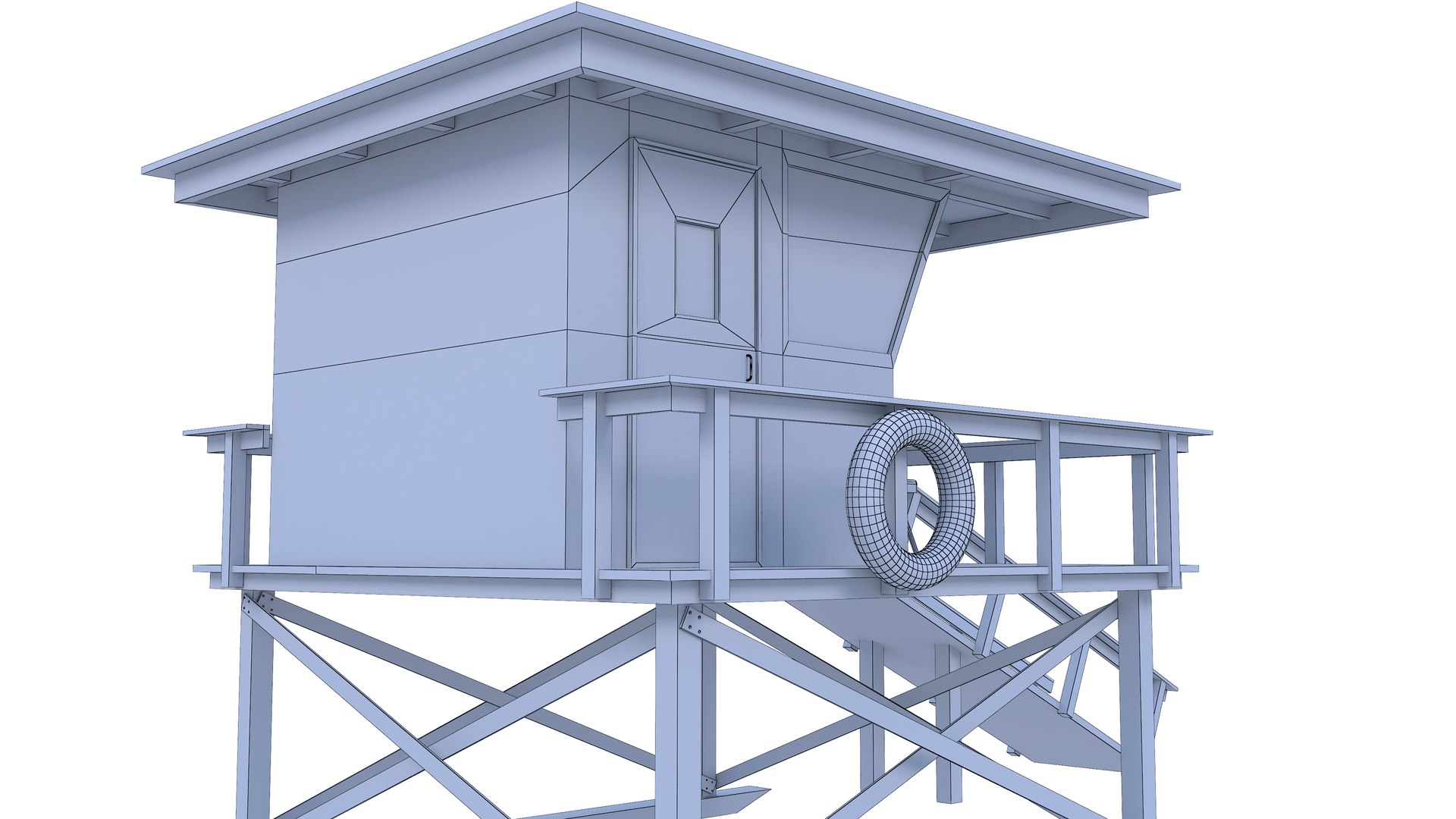 Lifeguard Station - Yellow 3D Model - TurboSquid 1913750