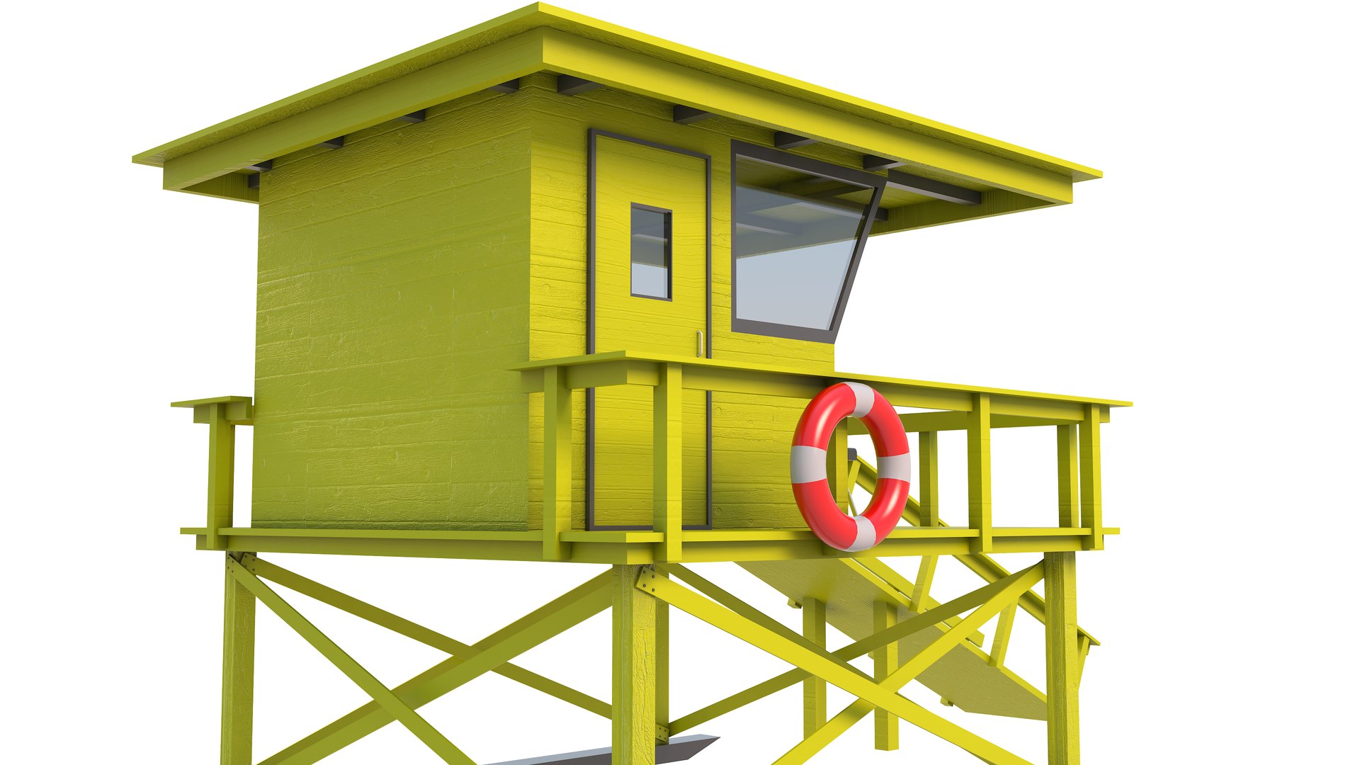 Lifeguard Station - Yellow 3D Model - TurboSquid 1913750