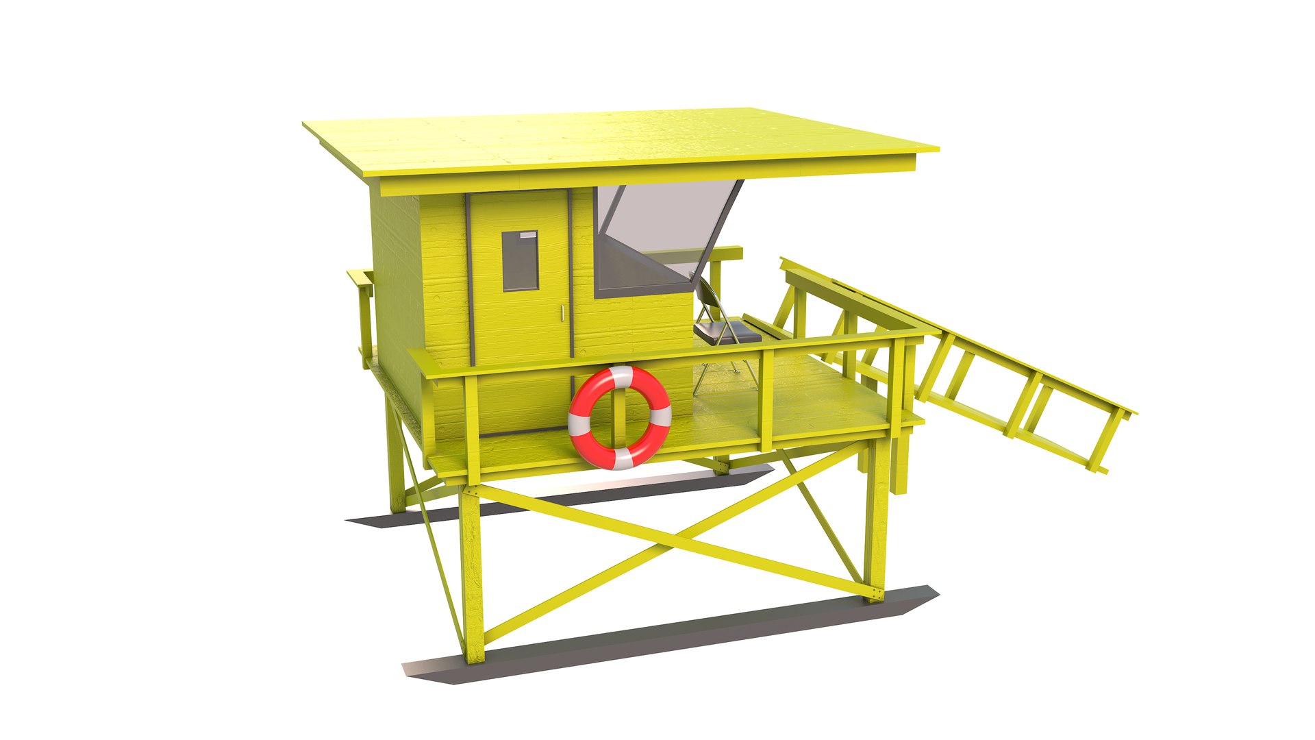 Lifeguard Station - Yellow 3D Model - TurboSquid 1913750