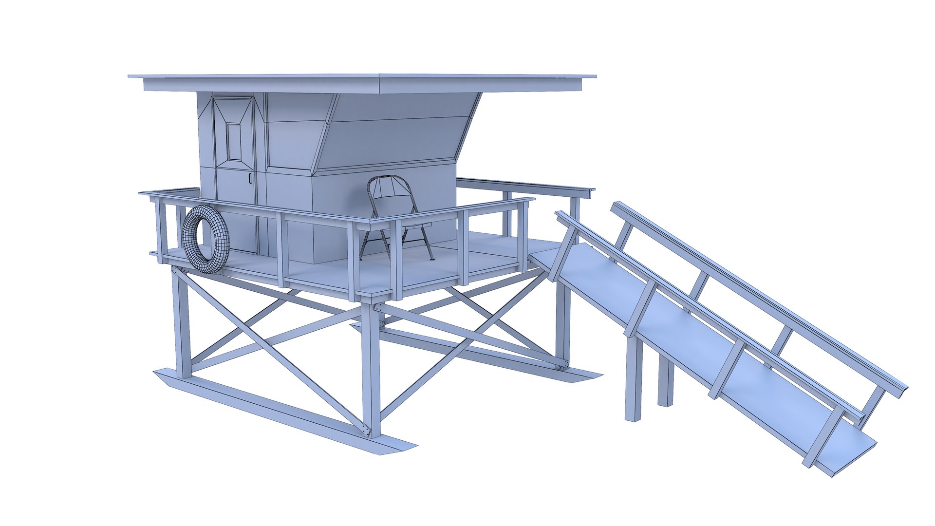 Lifeguard Station - Yellow 3D Model - TurboSquid 1913750