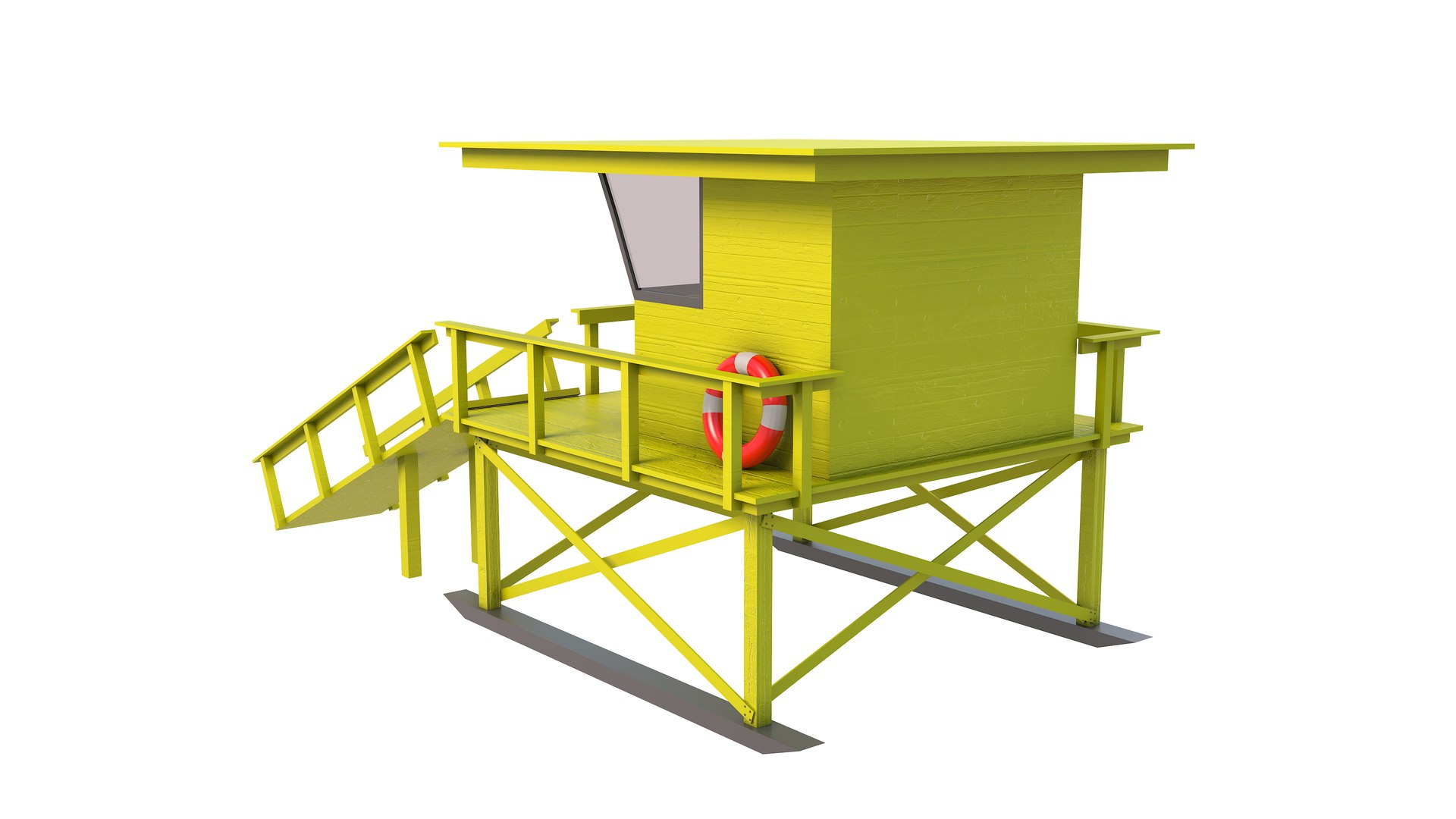 Lifeguard Station - Yellow 3D Model - TurboSquid 1913750