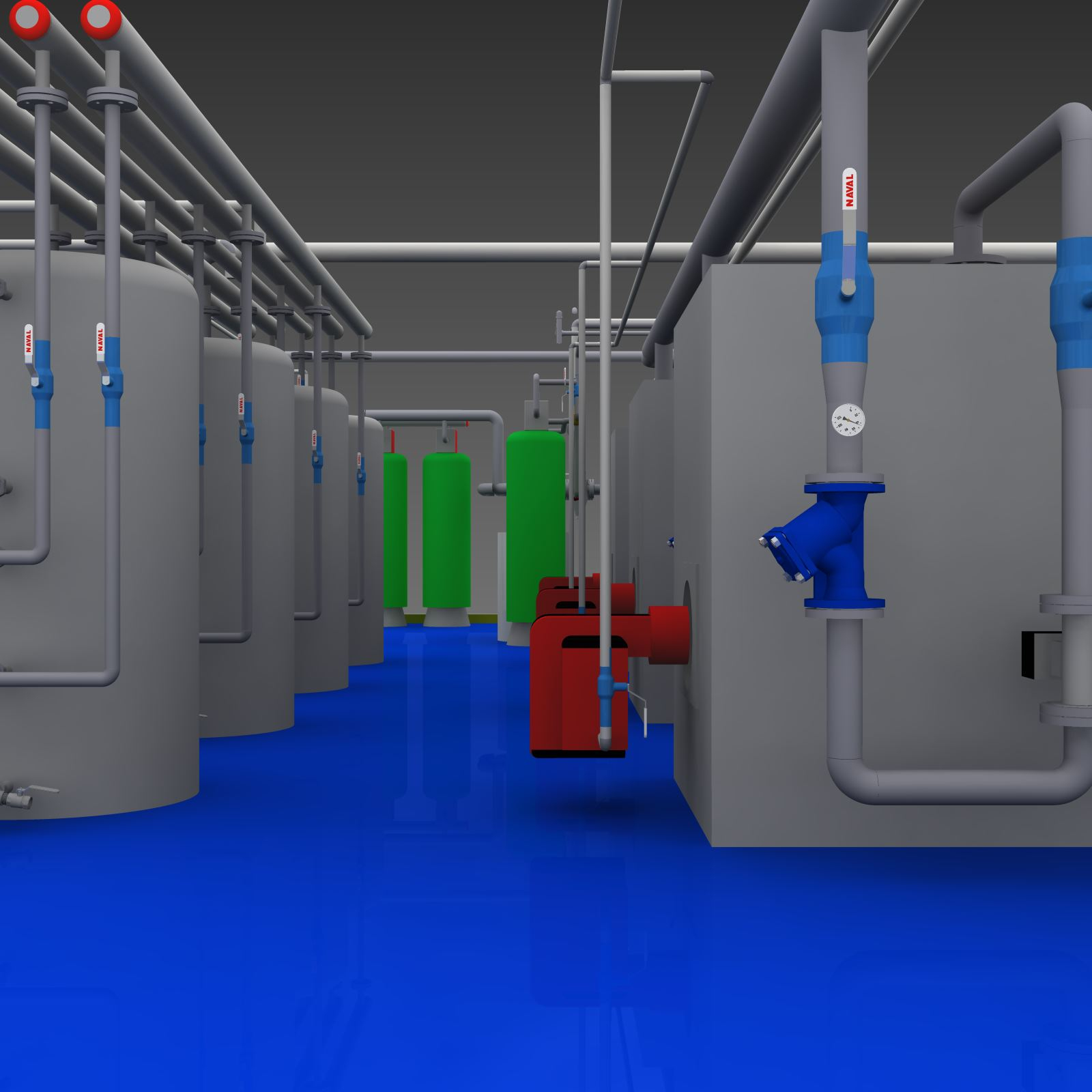 free boiler house main equipment 3d model