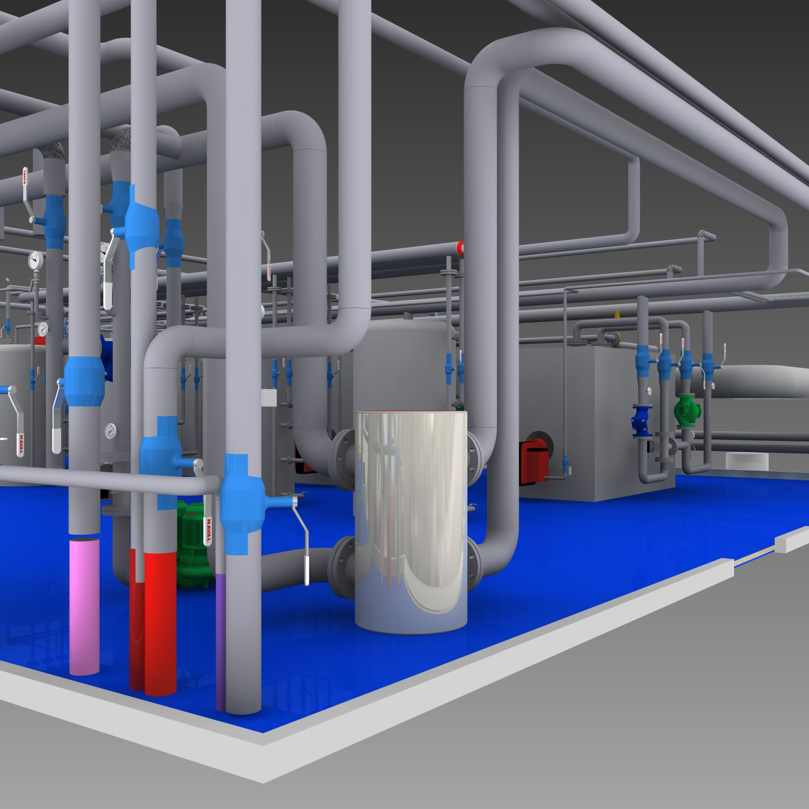 free boiler house main equipment 3d model