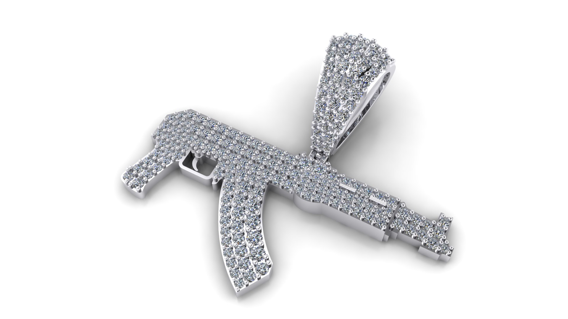iced out ak47 gun pendant3D模型 - TurboSquid 1913353